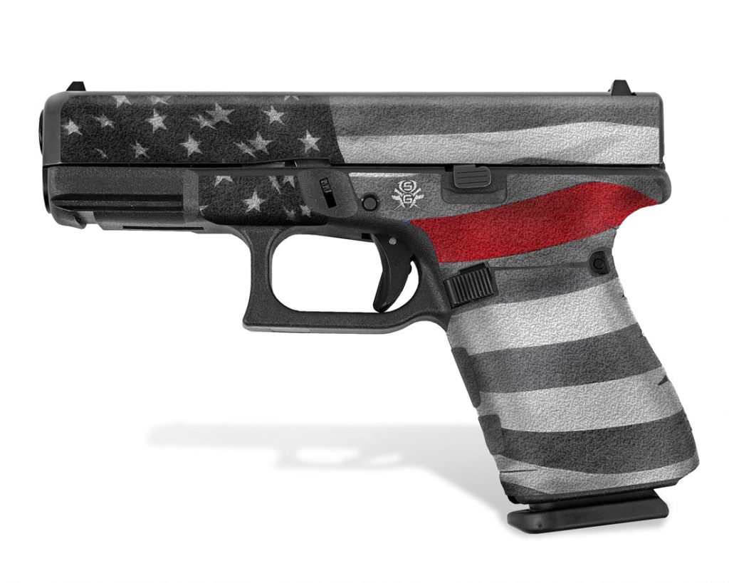 Glock 19 Gen 5 Decal Grip - Thin Red Line - Showgun Decal Grips